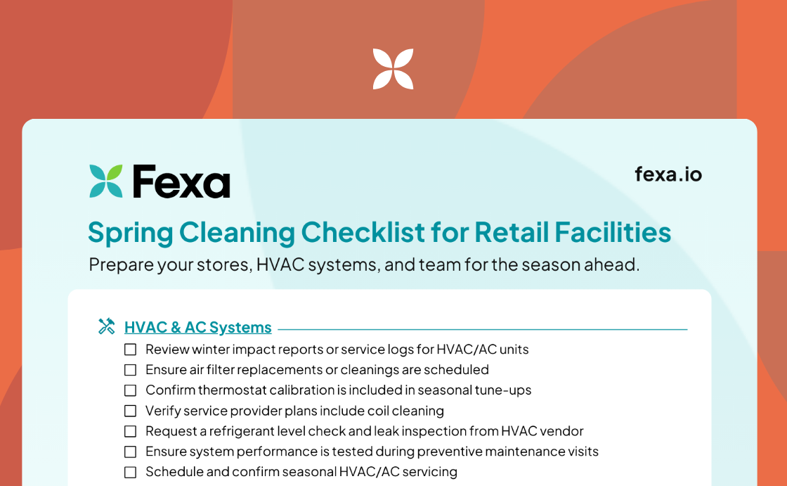 Fexa | Checklist | Spring Cleaning Checklist for Retail Facilities